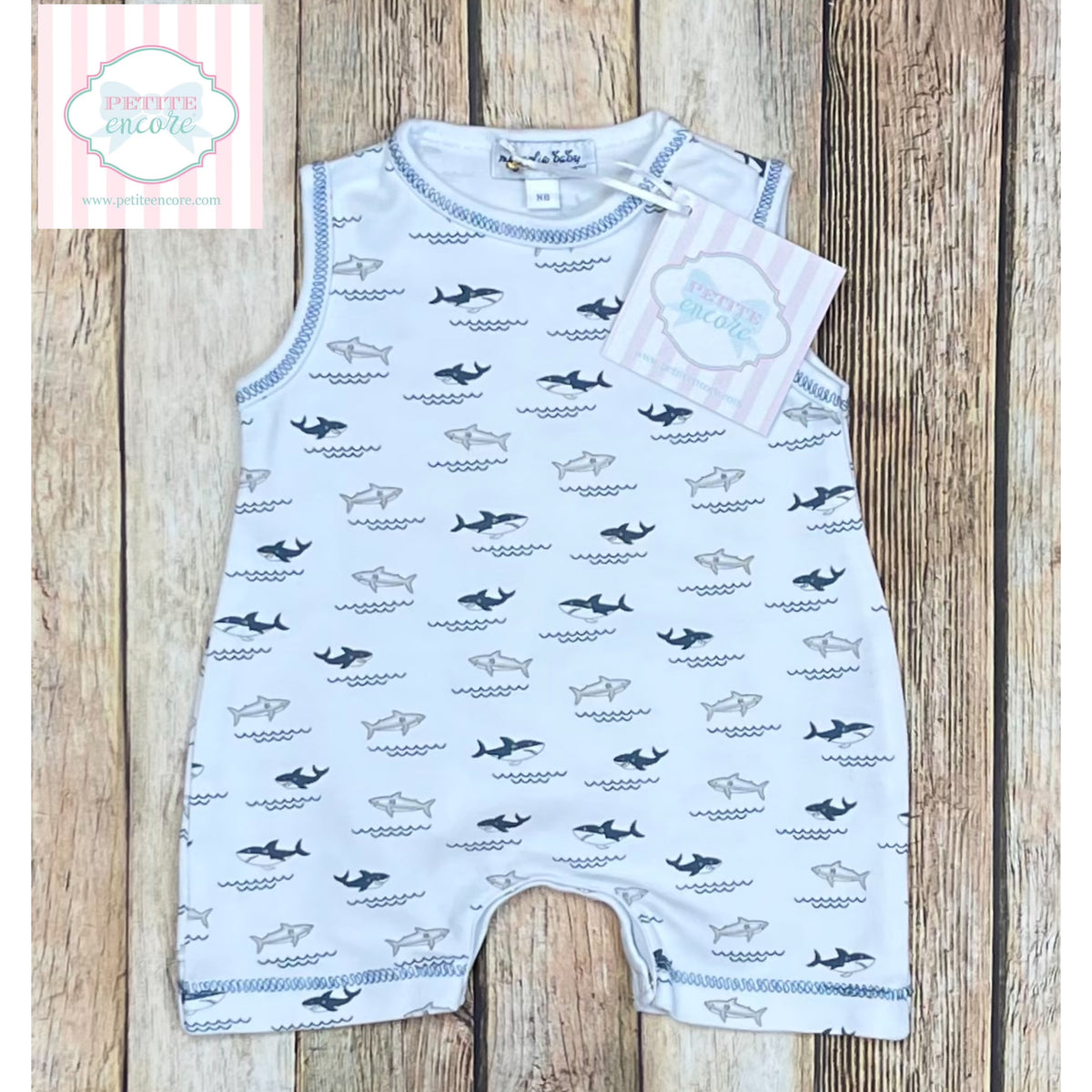 Magnolia Baby shark themed one piece NB – Petite Encore